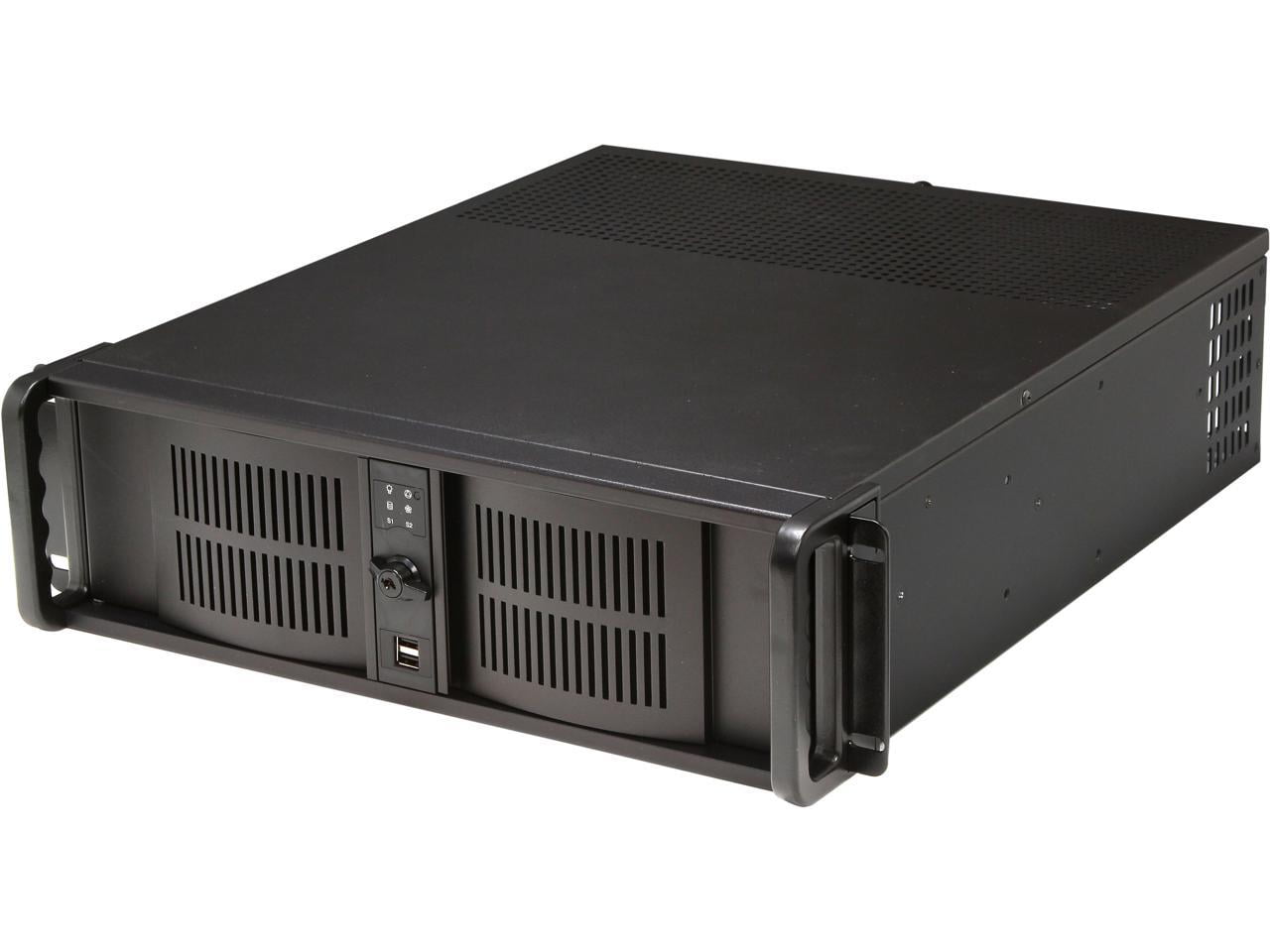iStarUSA D-300 Black Aluminum / Steel 3U Rackmount Compact Stylish Chassis - Black Bezel 4 ...