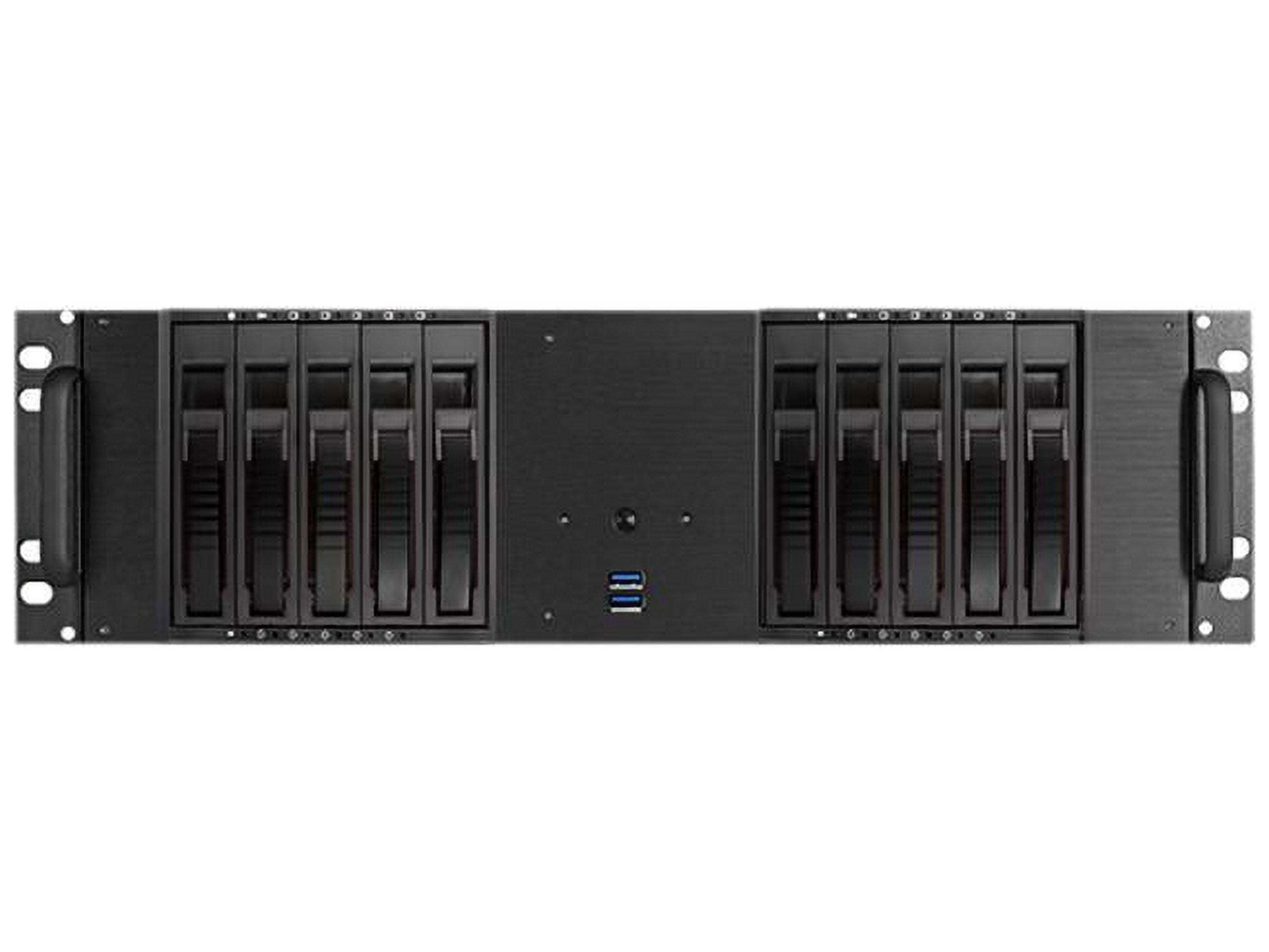 iStarUSA D-3100HB Black Aluminum 3U Rackmount Compact 10x 3.5" Bay ...