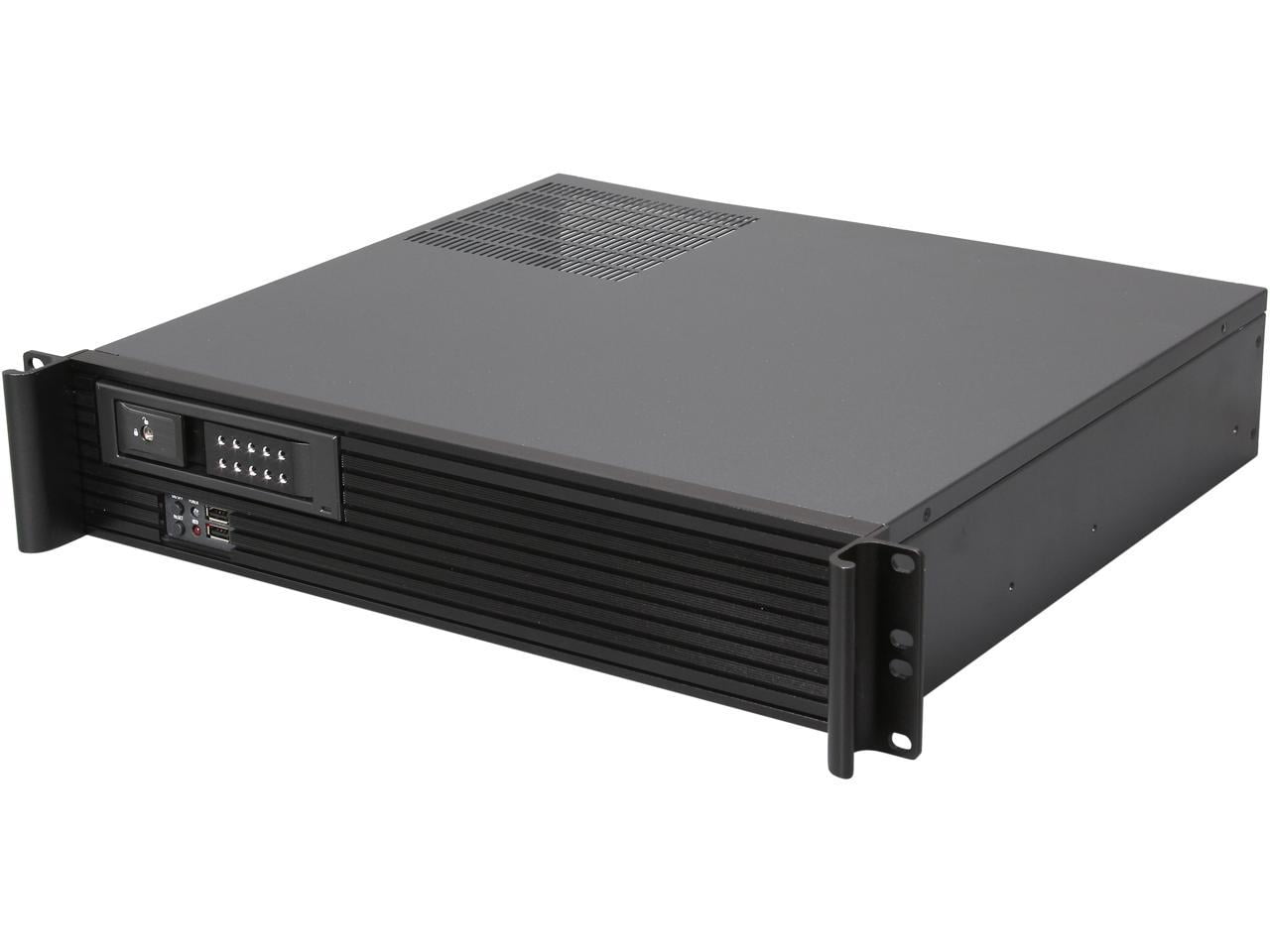 iStarUSA D213MATX-DE1BK Black Front Bezel Aluminum / Steel 2U Rackmount ...