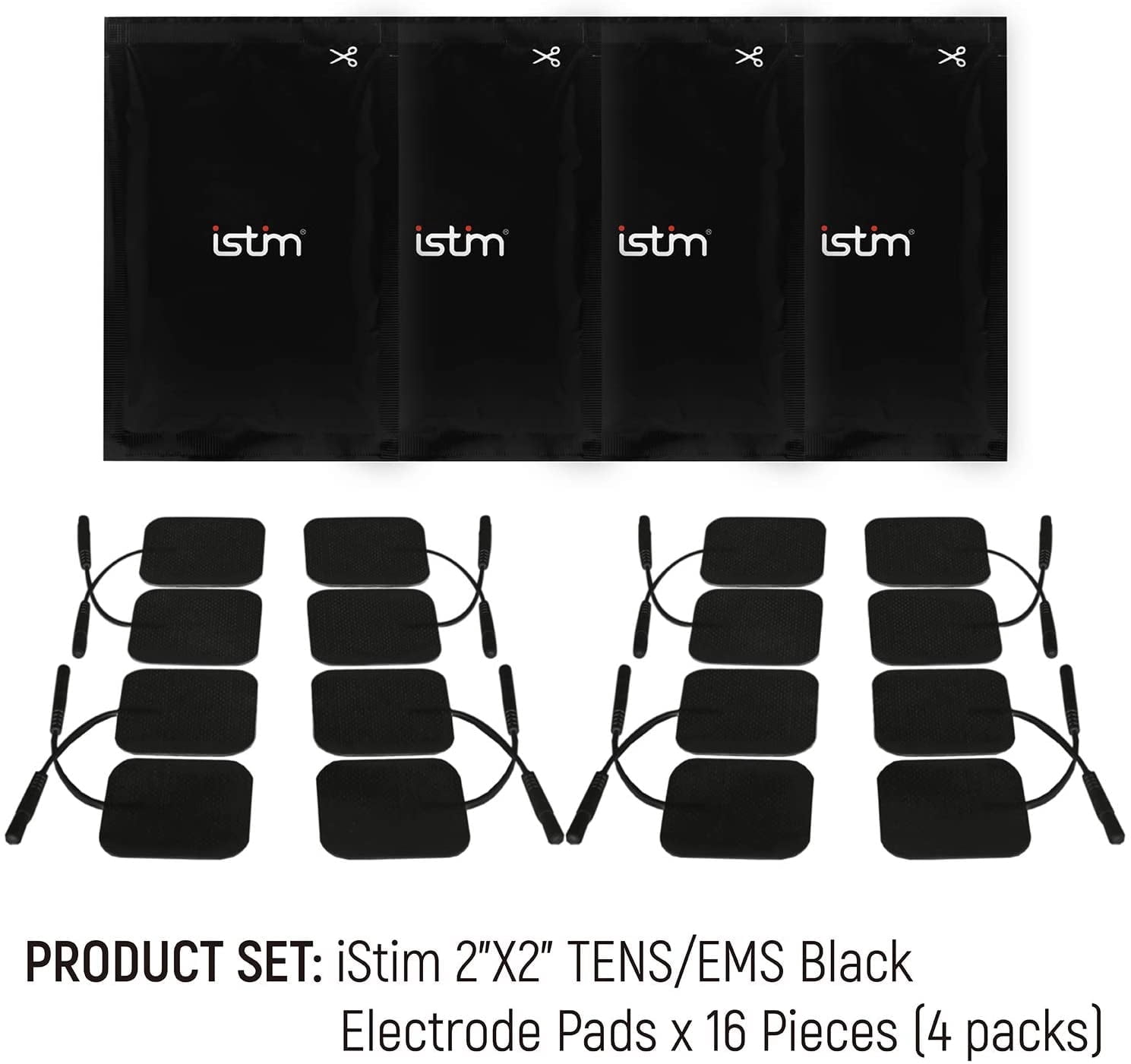iStim Super Soft 2"x2" TENS Unit Electrodes for TENS Massage EMS unit ...