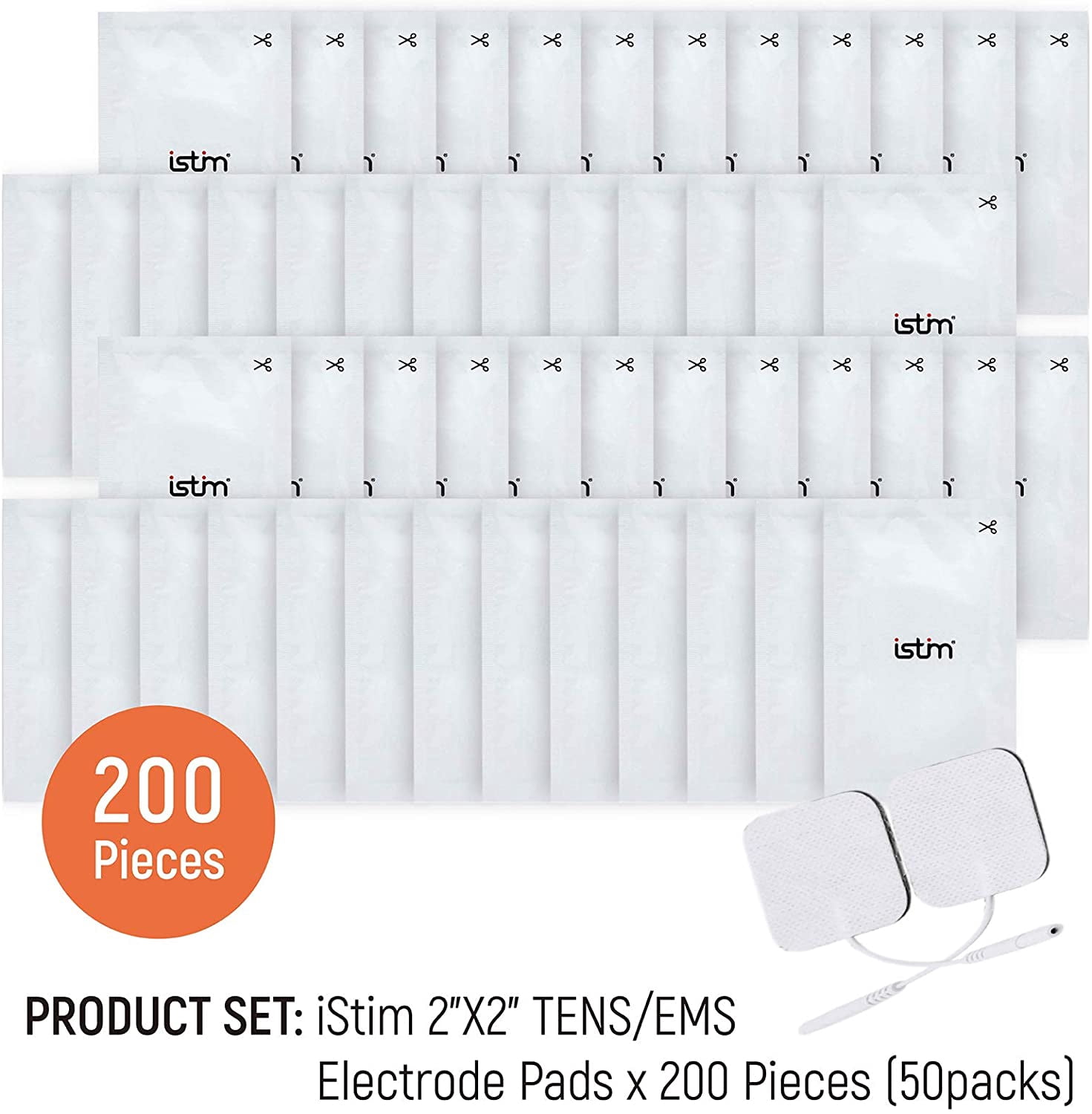 iStim Super Soft 2"x2" TENS Unit Electrodes for TENS Massage EMS - 100% ...