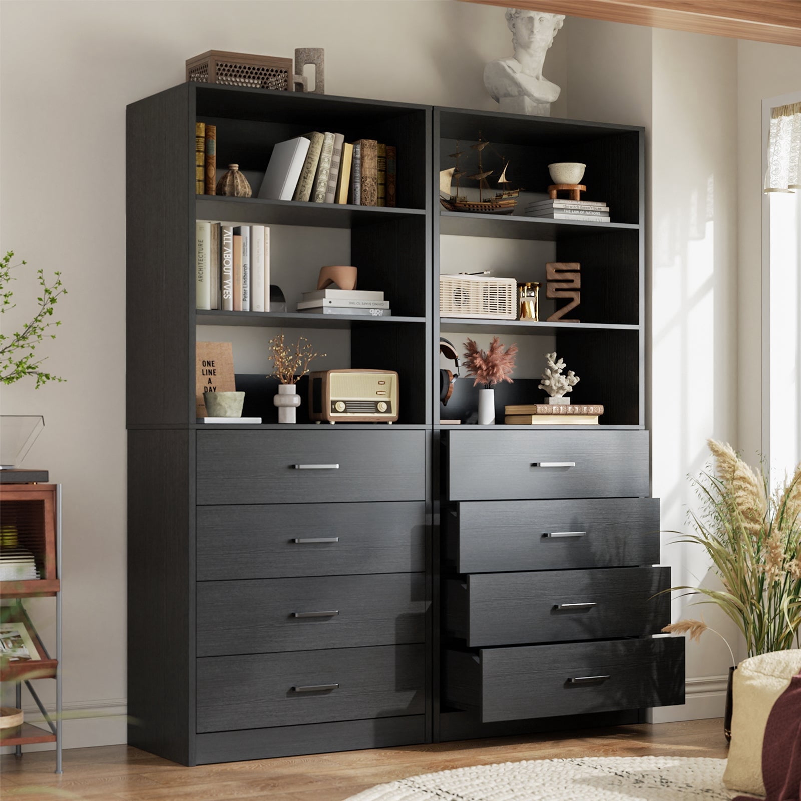 iSunirm 42.5'' Closet System with 8 Drawers, Walk-in Closet Organizers ...