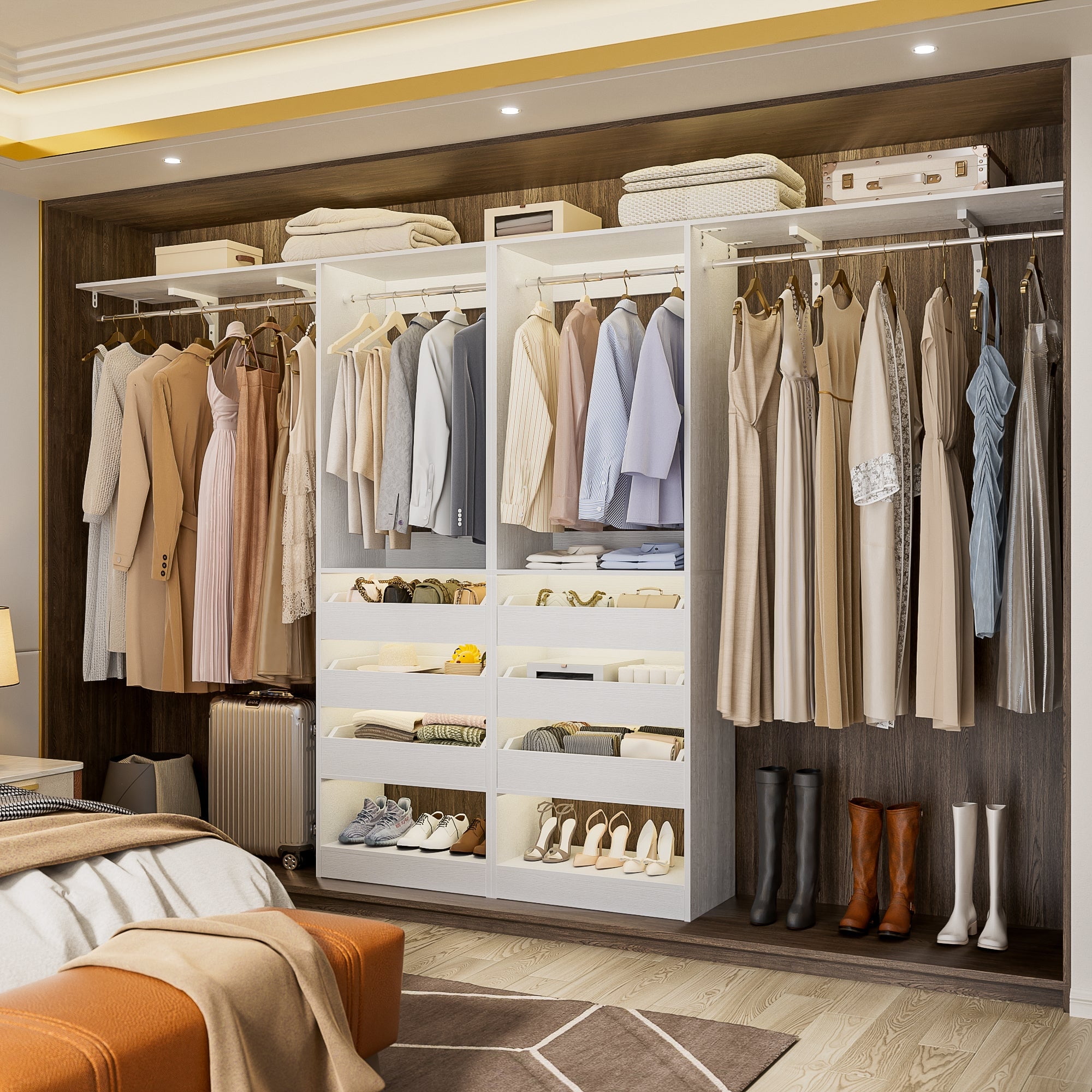 iSunirm 5FT Closet System with 2 Sets, 80" High Walk-in Closet ...