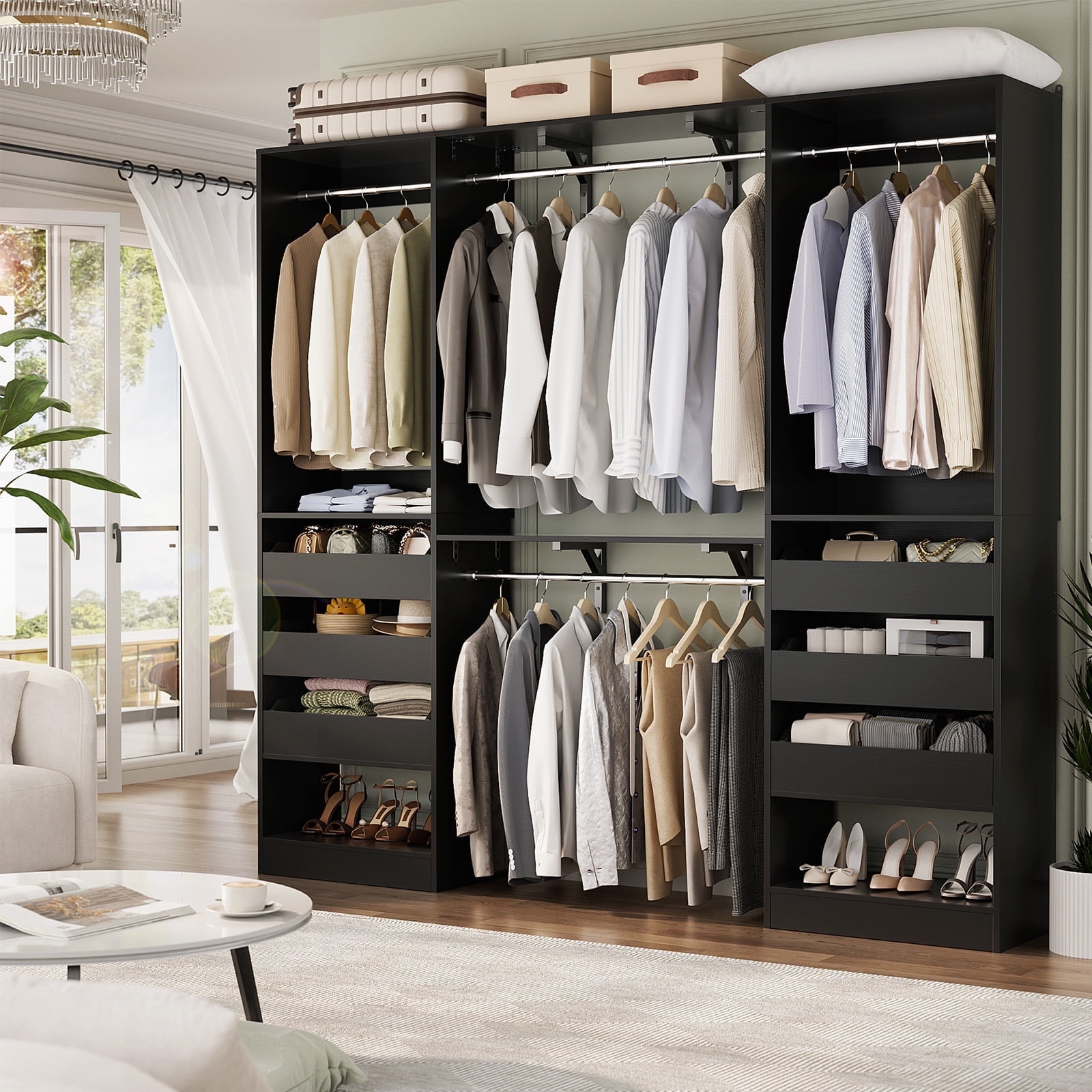 iSunirm 5FT Closet System with 2 Sets, 80" High Walk-in Closet ...