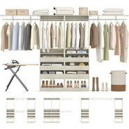 Homieasy 96" Closet System, 8FT Walk in Closet Organizer with 3 Hanging ...