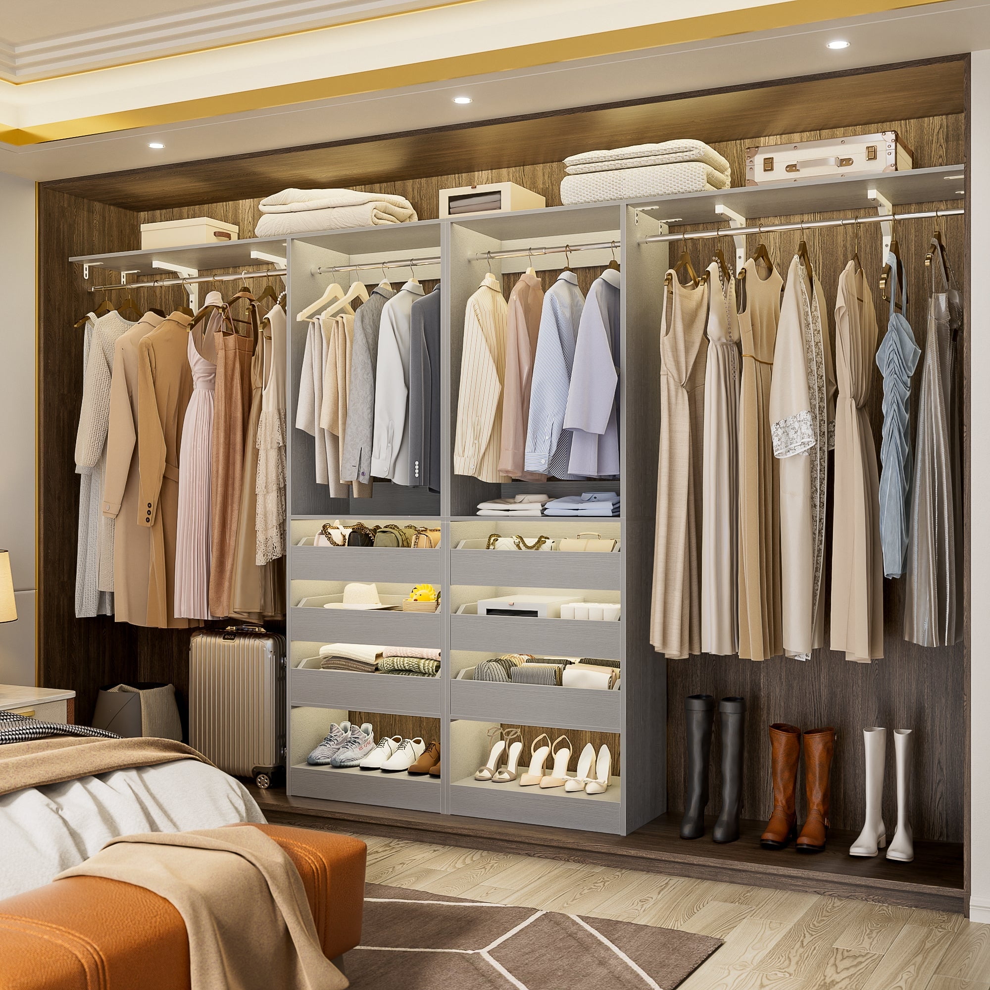 iSunirm 5FT Closet System with 2 Sets, 80" High Walk-in Closet ...