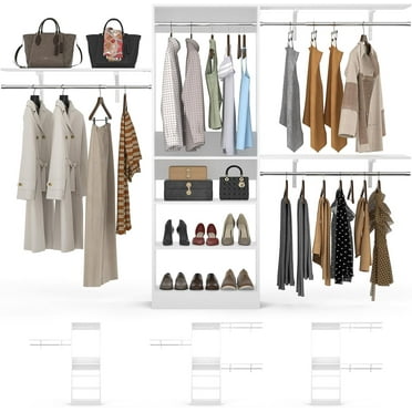 iSunirm 5FT Small Closet System with 3 Fabric Drawers, Walk In Clothes ...