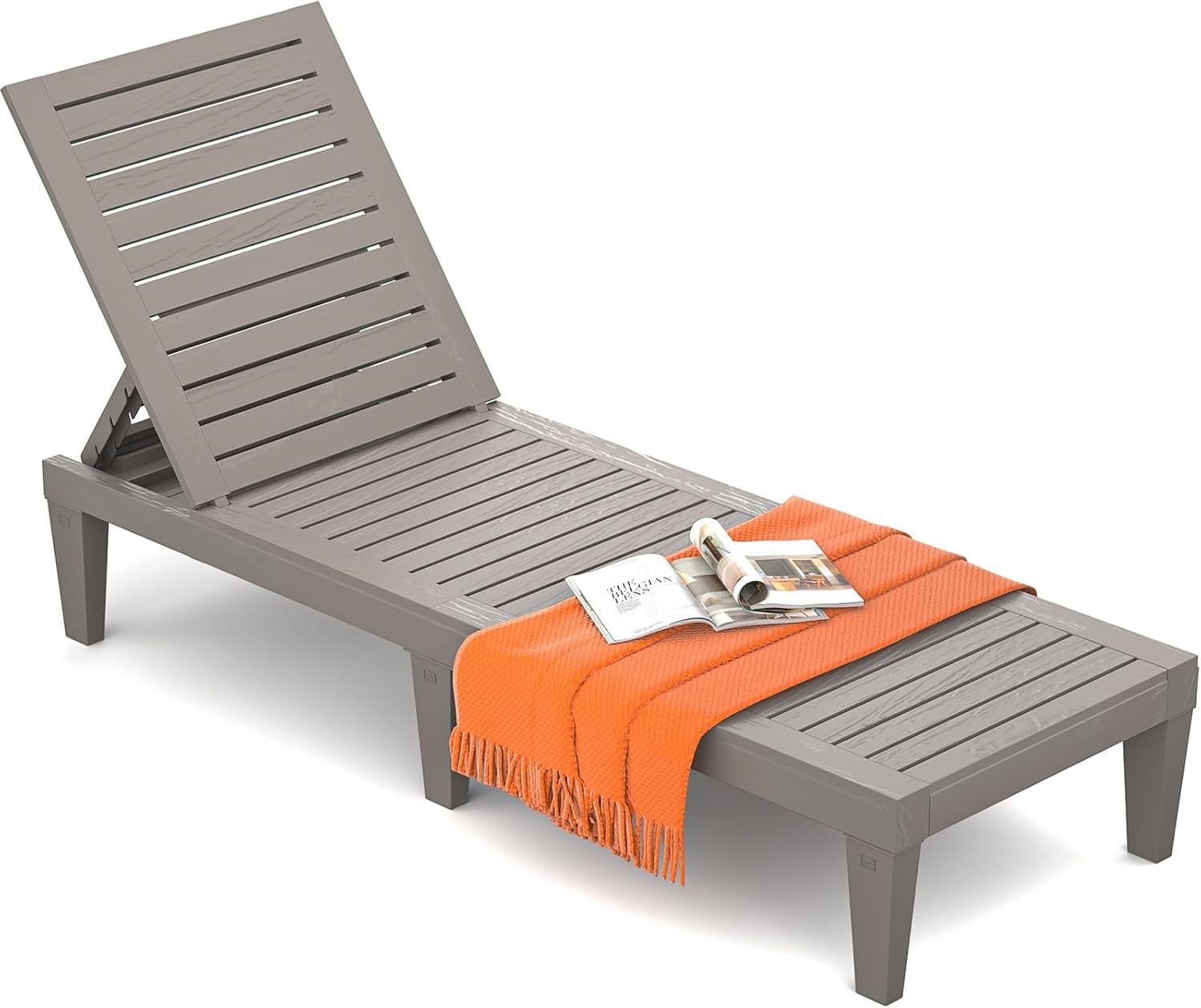 iSunirm Adjustable Reclining Outdoor Chaise Lounge Chair - Water ...