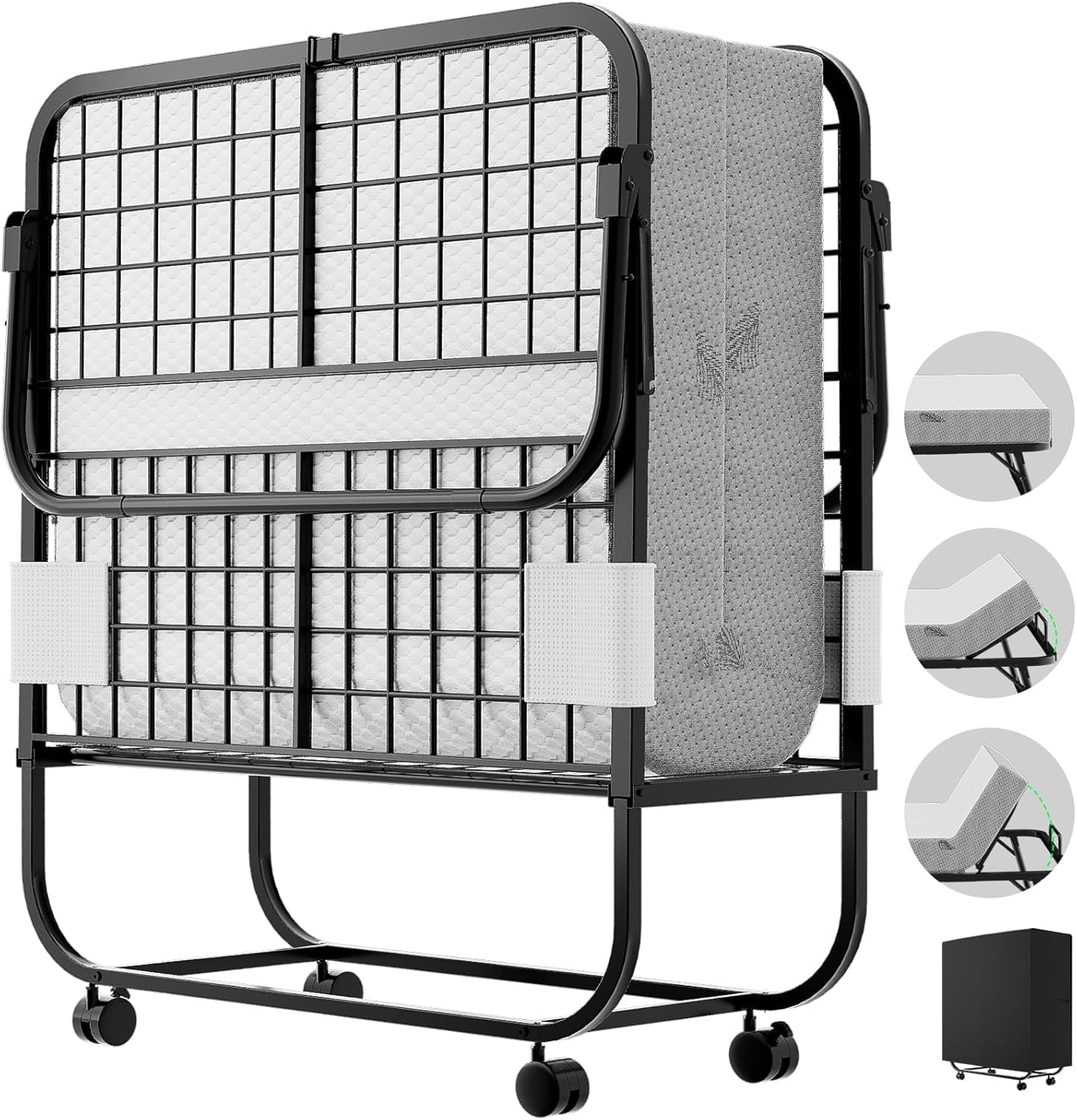 iSunirm 75'' x 31'' Folding Bed with 5'' Mattress for Adults, Portable ...