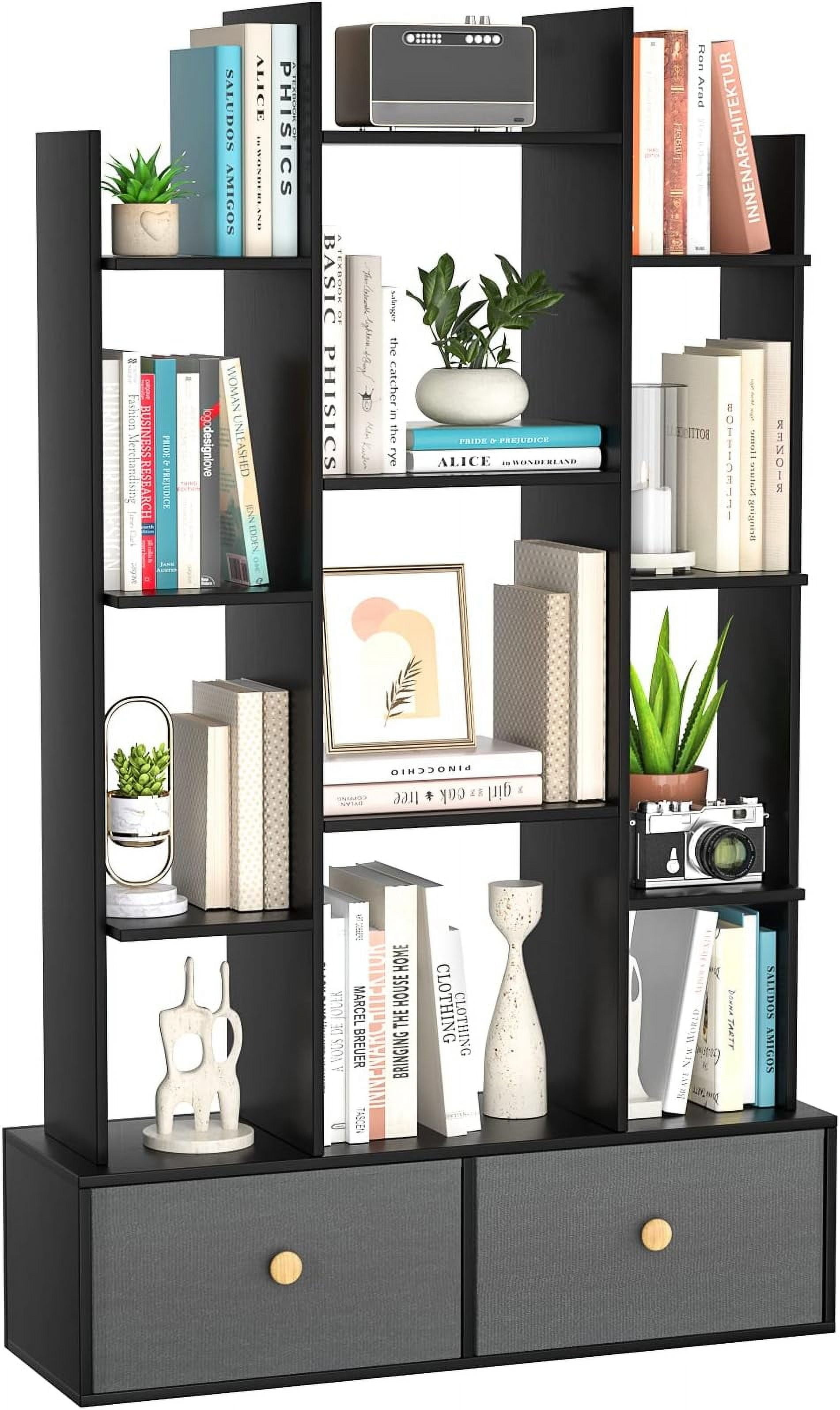 iSunirm Bookcase with Storage on Clearance Home Decor Book Shelf, 2 ...