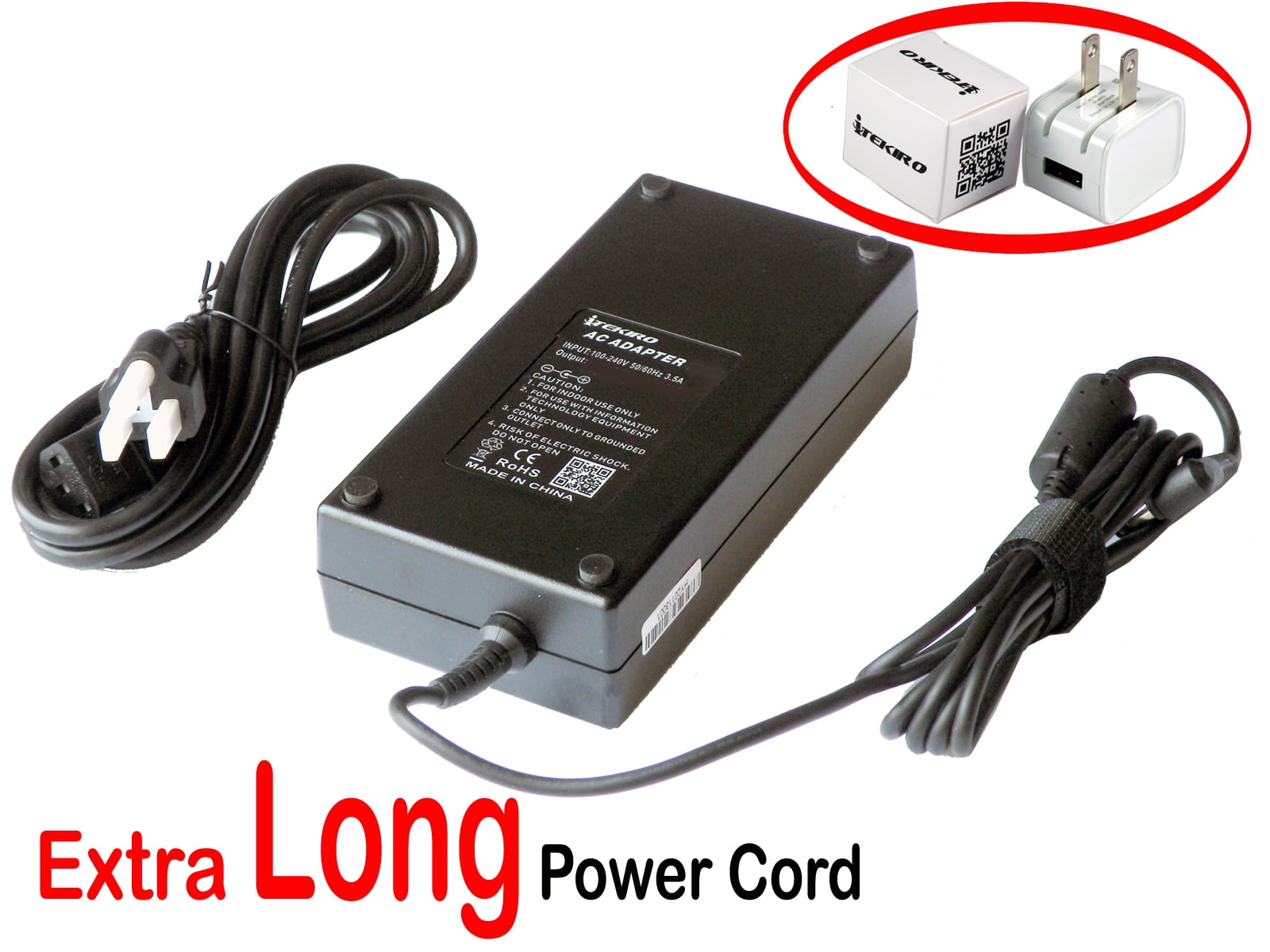 iTEKIRO 180W AC Adapter for EVOO EG-LP10 EG-LP10-BK EG-LP5 EG-LP5-BK ...