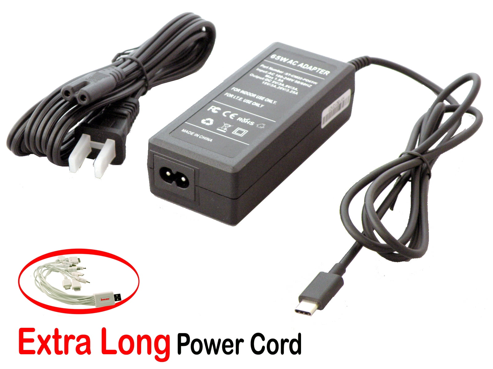 iTEKIRO 65W USB Type-C AC Adapter for HP N4G74AA#ABA, N8N14AA#ABL, X7W50AA#ABA; HP Spectre x360 ...