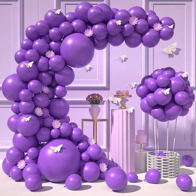 iTI Direct Latex Purple Garland Arch Kit Decoration Ballons, 120 Piece ...