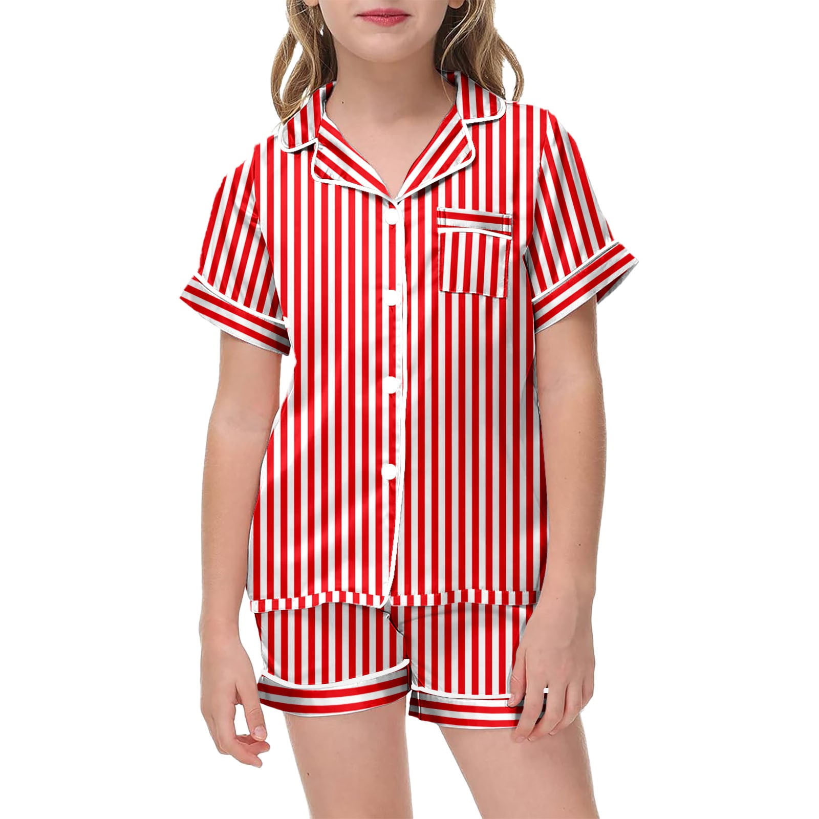 iTNHFP Baby Valentines Outfit Girl Girls' Stripe Printed Pajamas Short ...