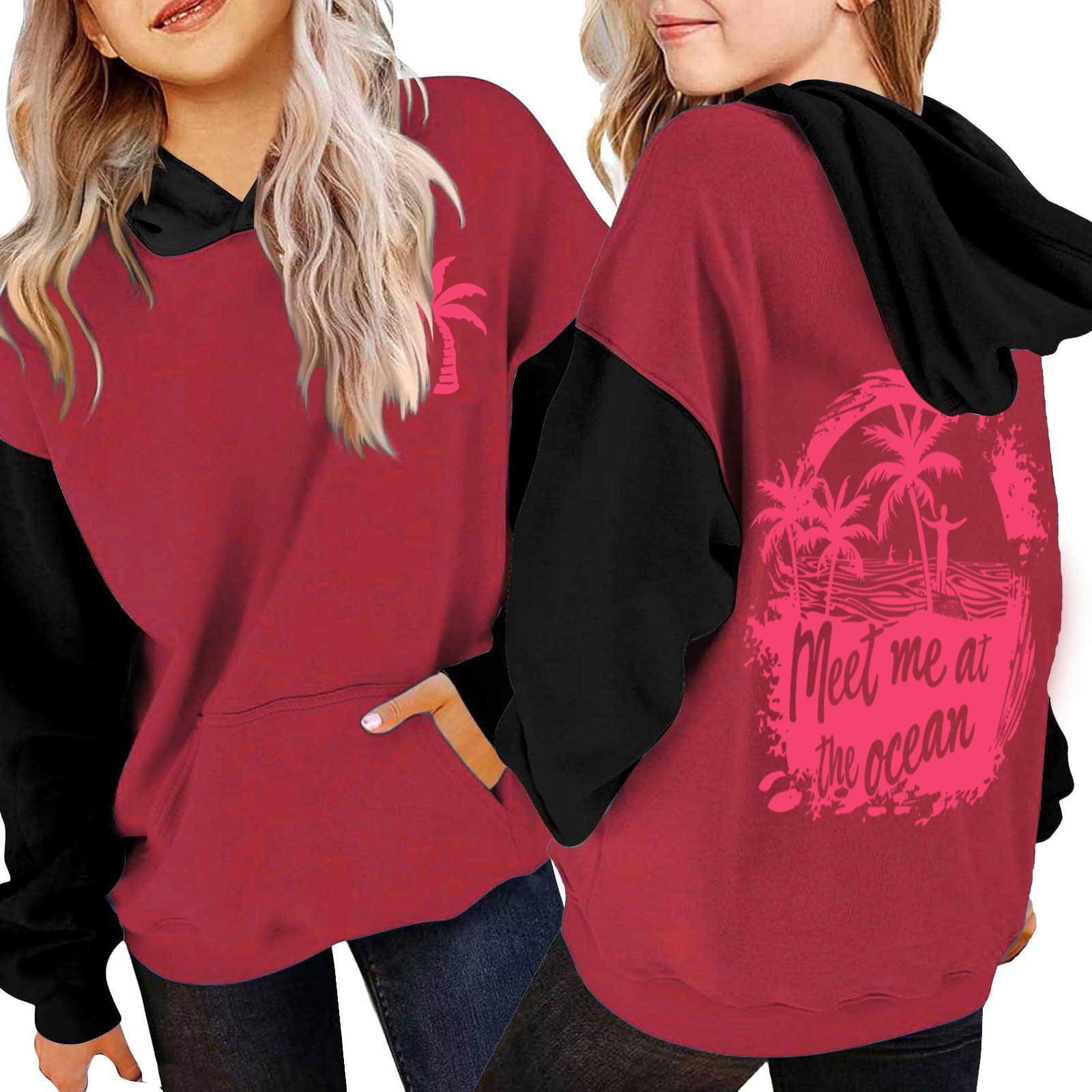 iTNHFP Crunecks Teen Girls Hoodies for Girls Oversized Long Sleeve ...
