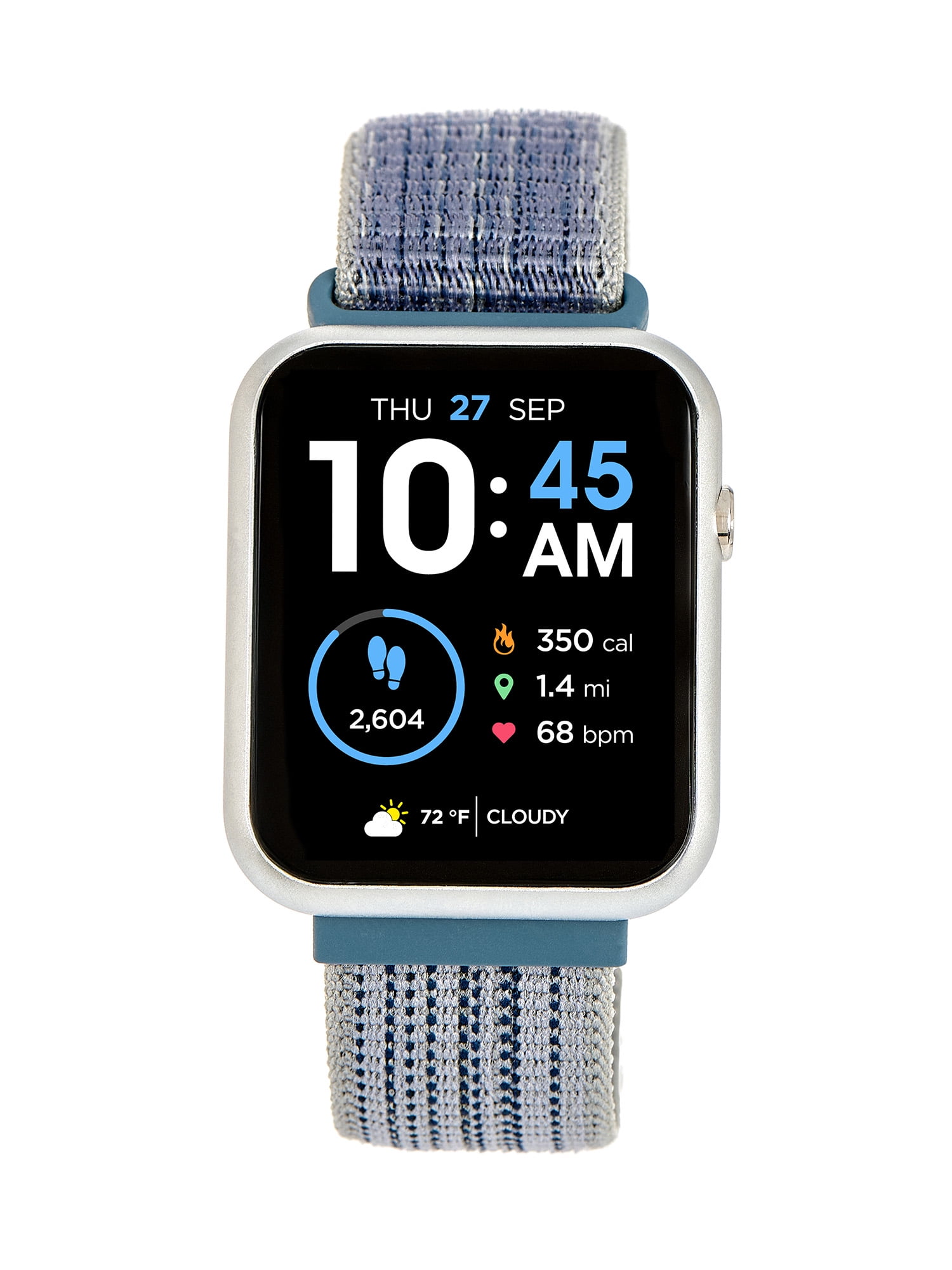 iTech Fusion 3 Unisex Adult Rectangular Smart Watch, Blue, Grey ...