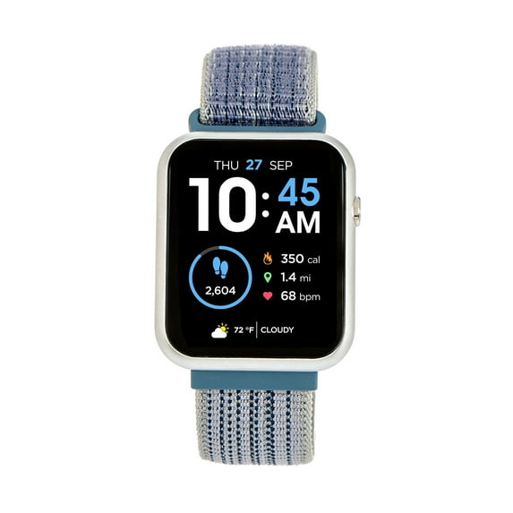 iTech Fusion 3 Unisex Adult Rectangular Smart Watch, Blue, Grey ...