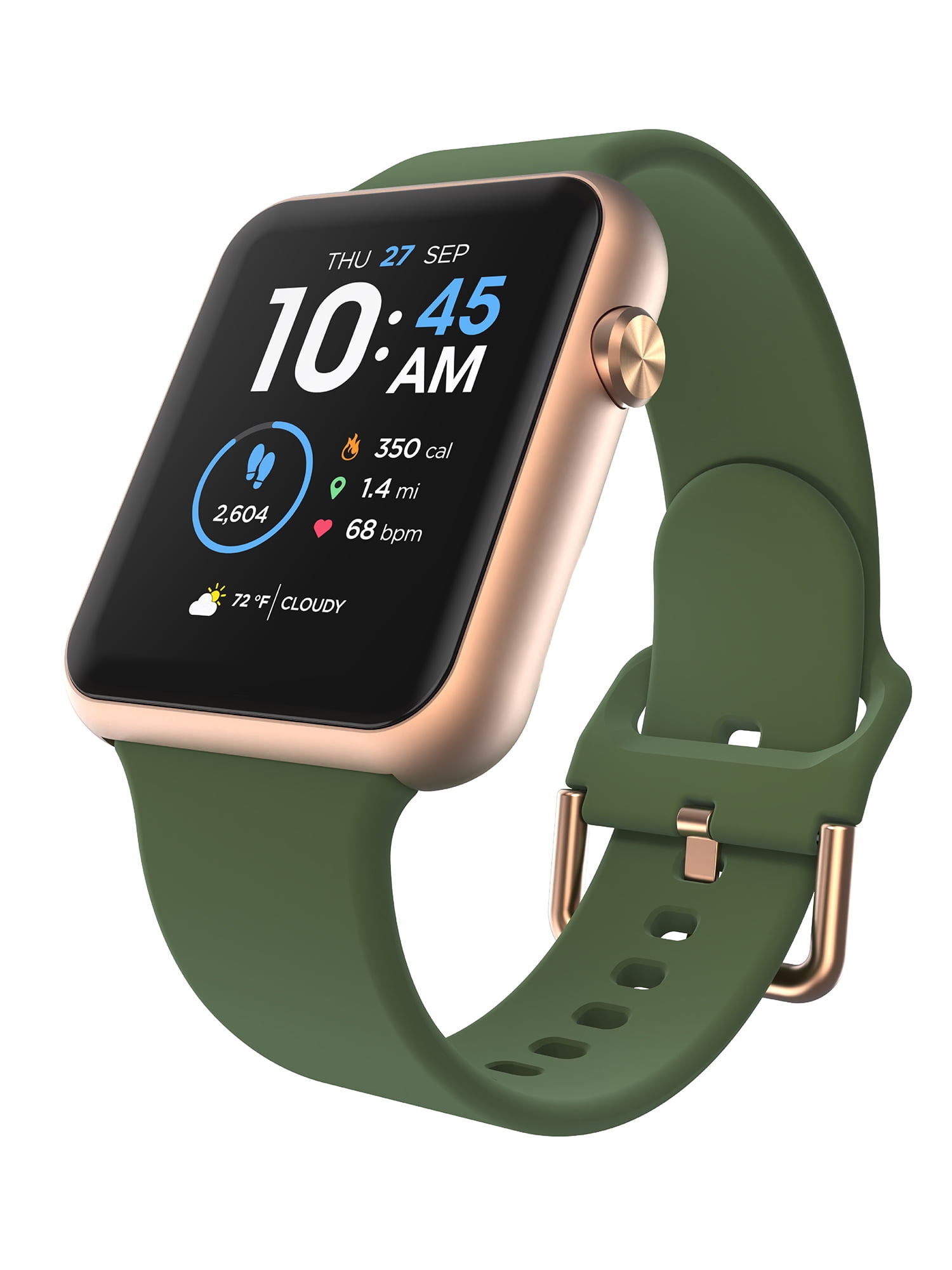 iTech Fusion 3 Unisex Adult Rectangular Smart Watch, Green, Silicone ...