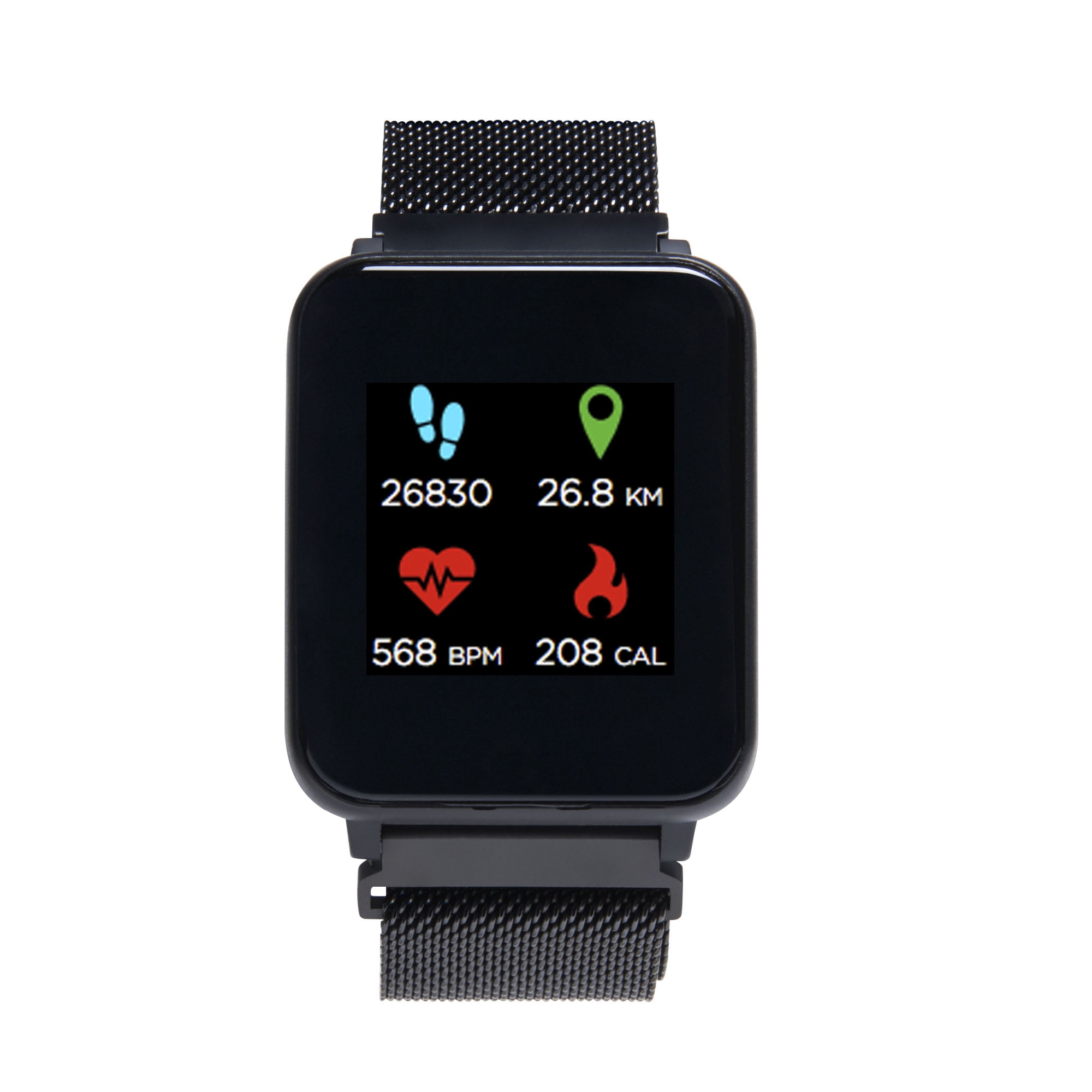 iTech Fusion Mesh Strap Smart Watch, Gun Metal case - Walmart.com