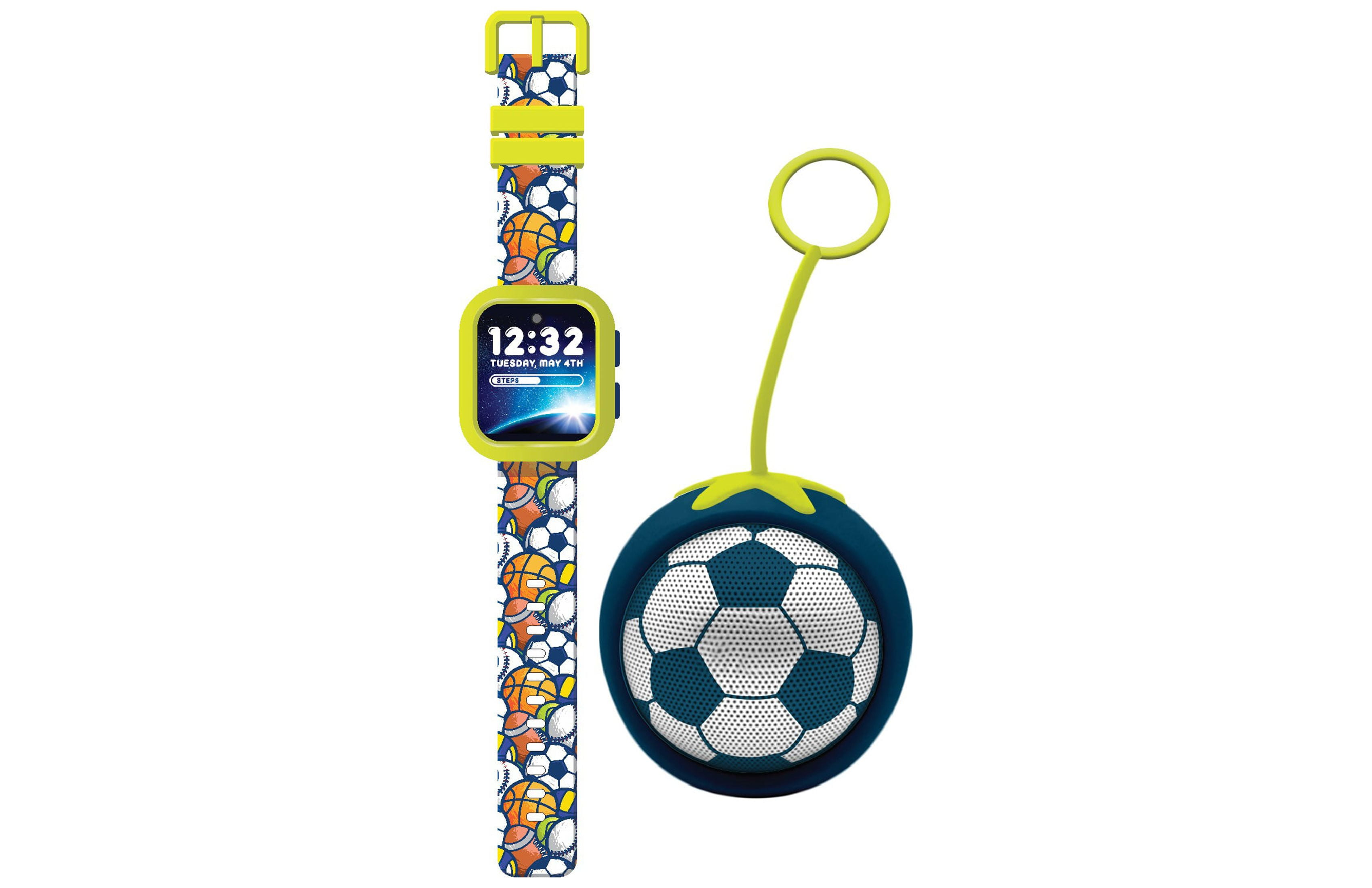 iTech Jr Kids Boys Soccer Ball Smartwatch and LED Bluetooth Speaker ...
