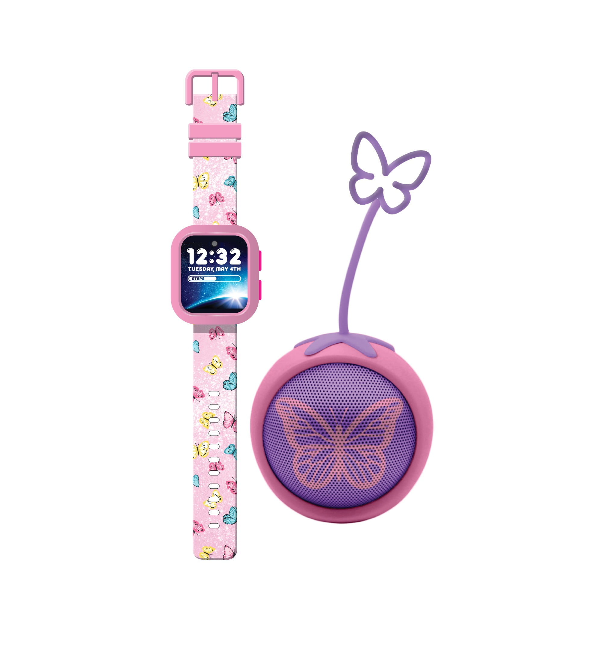 iTech Jr Kids Girls Butterfly Silicone Strap Smartwatch and LED ...