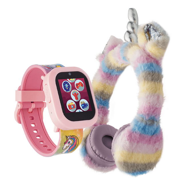 iTech Jr Kids Girls Fuzzy Unicorn Silicone Strap Smartwatch with ...