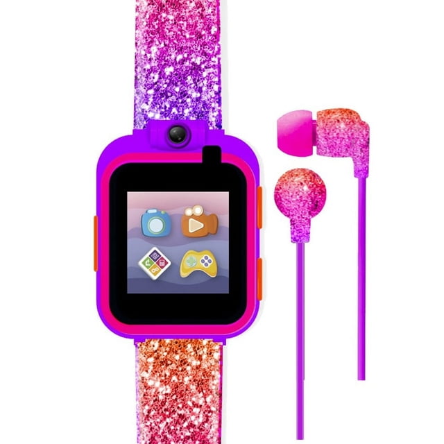 iTech Junior Girls Earbuds & Smartwatch Set - Purple/Orange Ombre ...