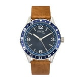 iTech Men's Duo Hybrid Digital/Analog Smart Watch, Brown/Navy Strap ...