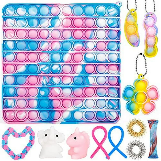 iTechjoy Jumbo Pop Bubble Fidget Pack, Sensory Toy Set for Stress ...
