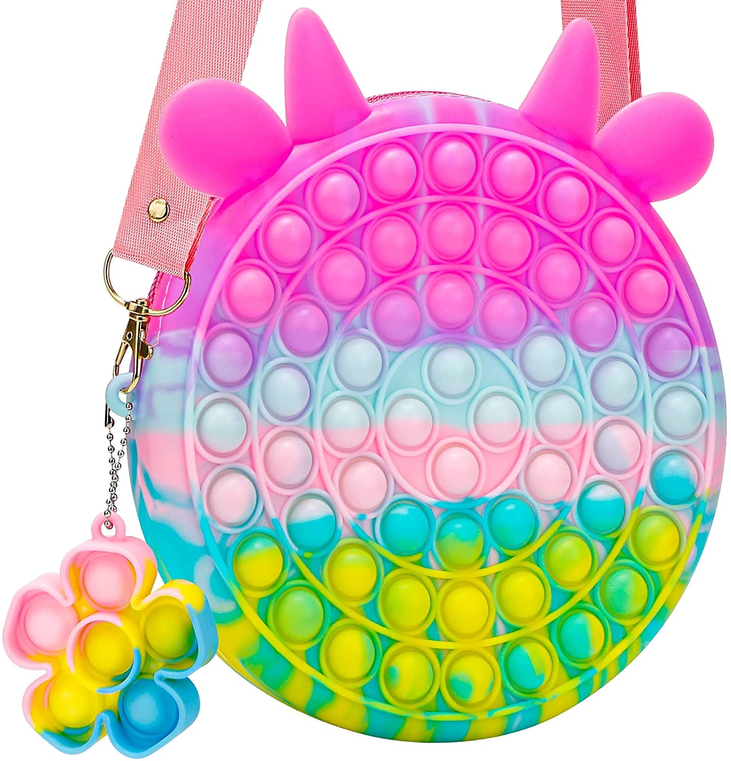 iTechjoy Pop Purse Fidget Toys for Girls, Push Bubble Shoulder Bag ...