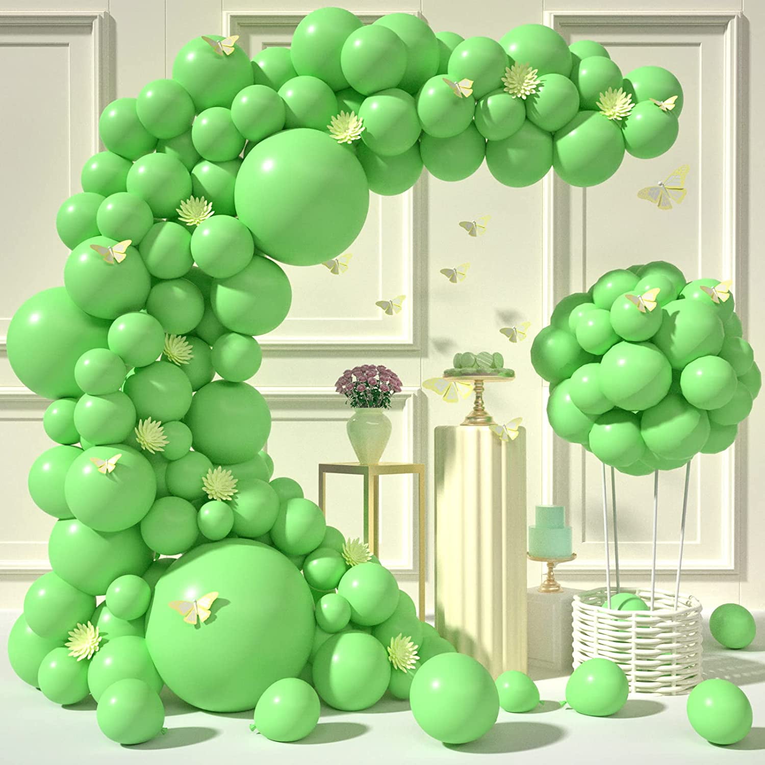 iTi Lime Green Balloons Garland - 120 Pcs 18/10/12/5 Inch Lime Green ...