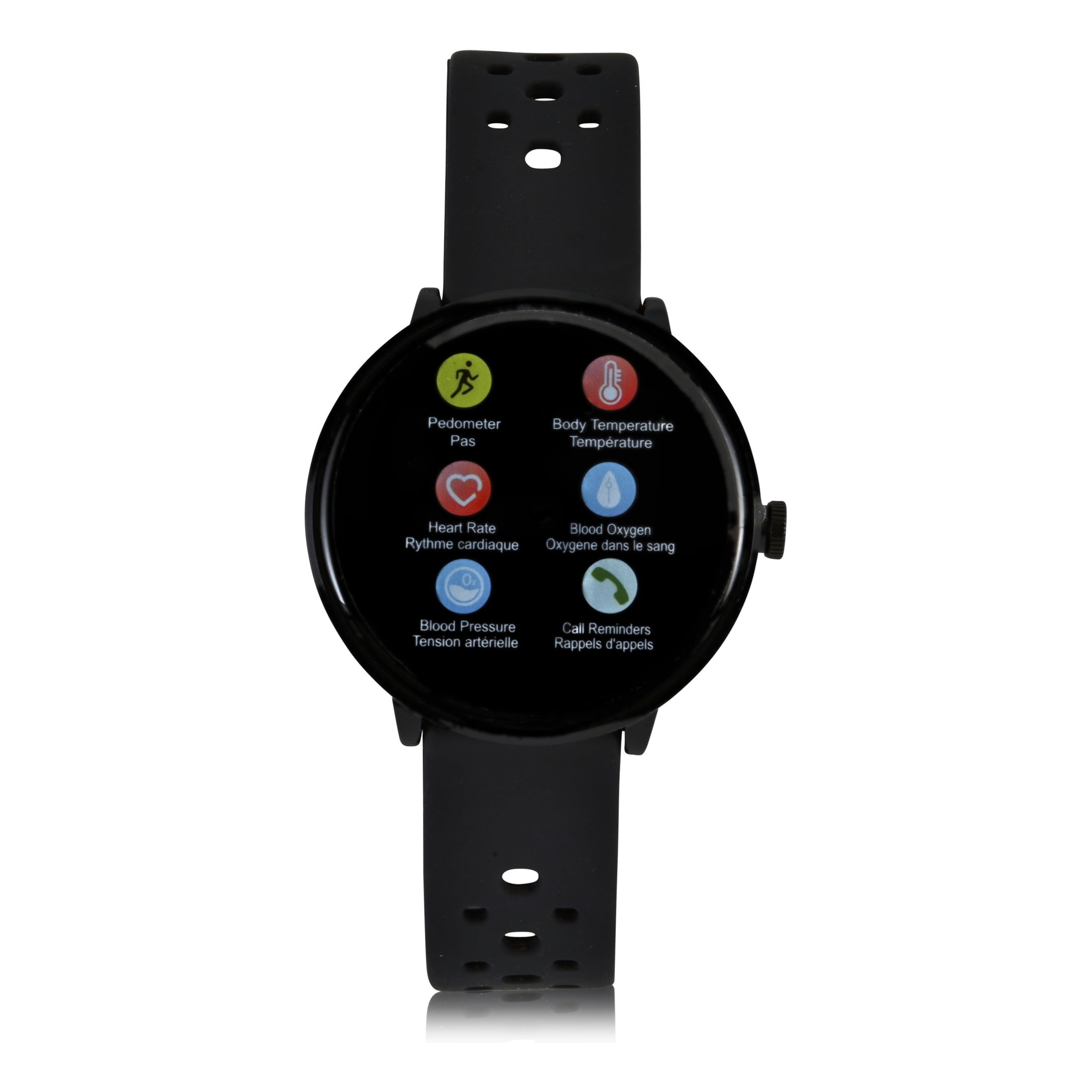 iTime Elite Smart Watch with Round Dial and Rubber Strap, Black ...