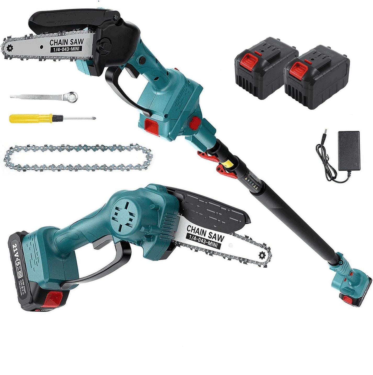 iToolMax Brushless Electric Chainsaw with Pruning & Extension, Battery ...