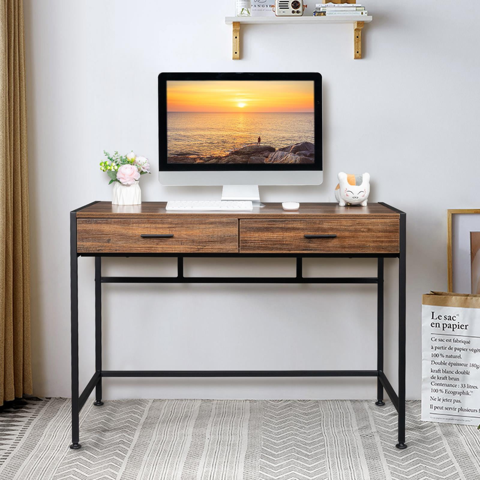 iTopRoad 42" Computer Desk with 42 inch Home Office Desk Study Table ...