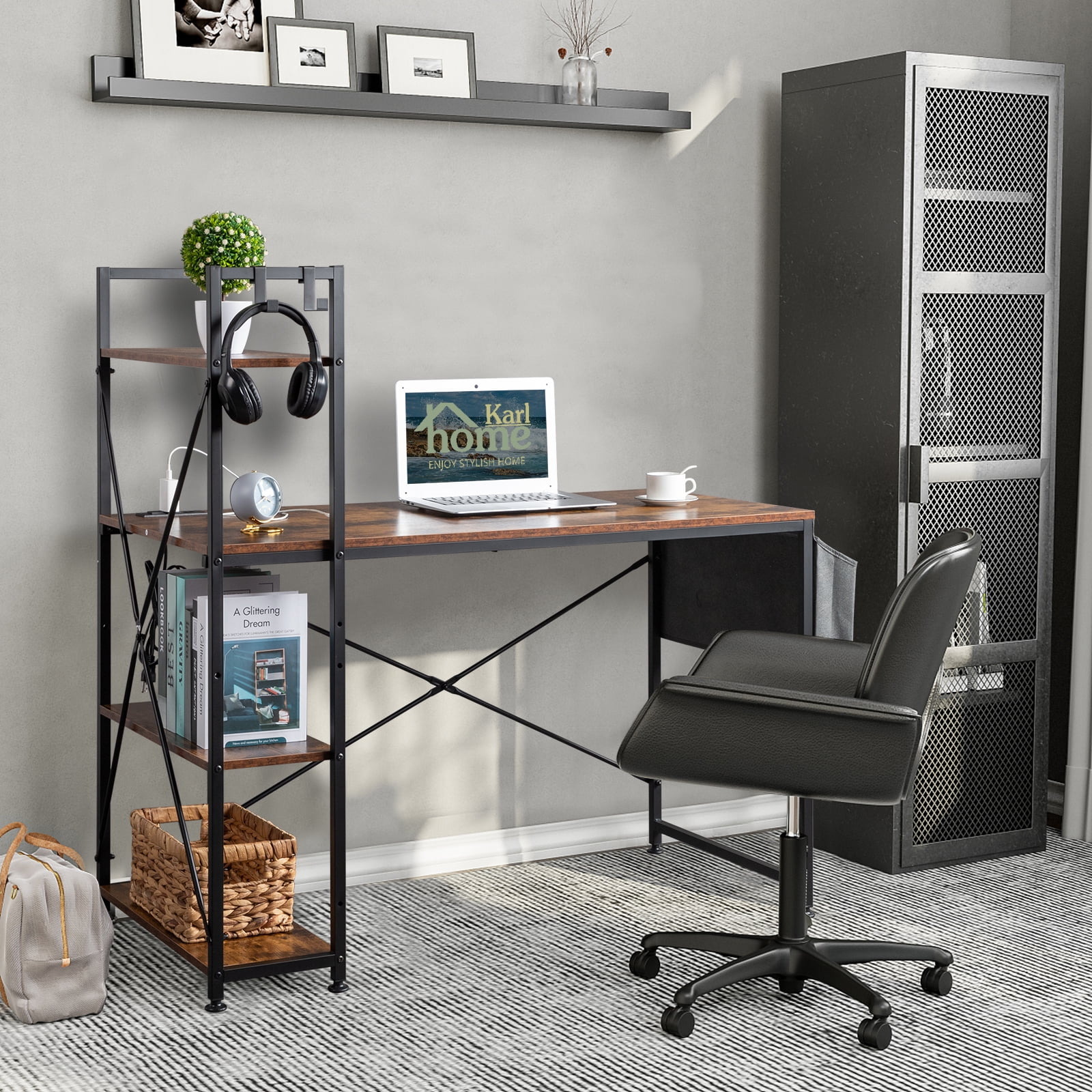 iTopRoad 47 inch Computer Desk with USB Charging Station Gaming Desk ...