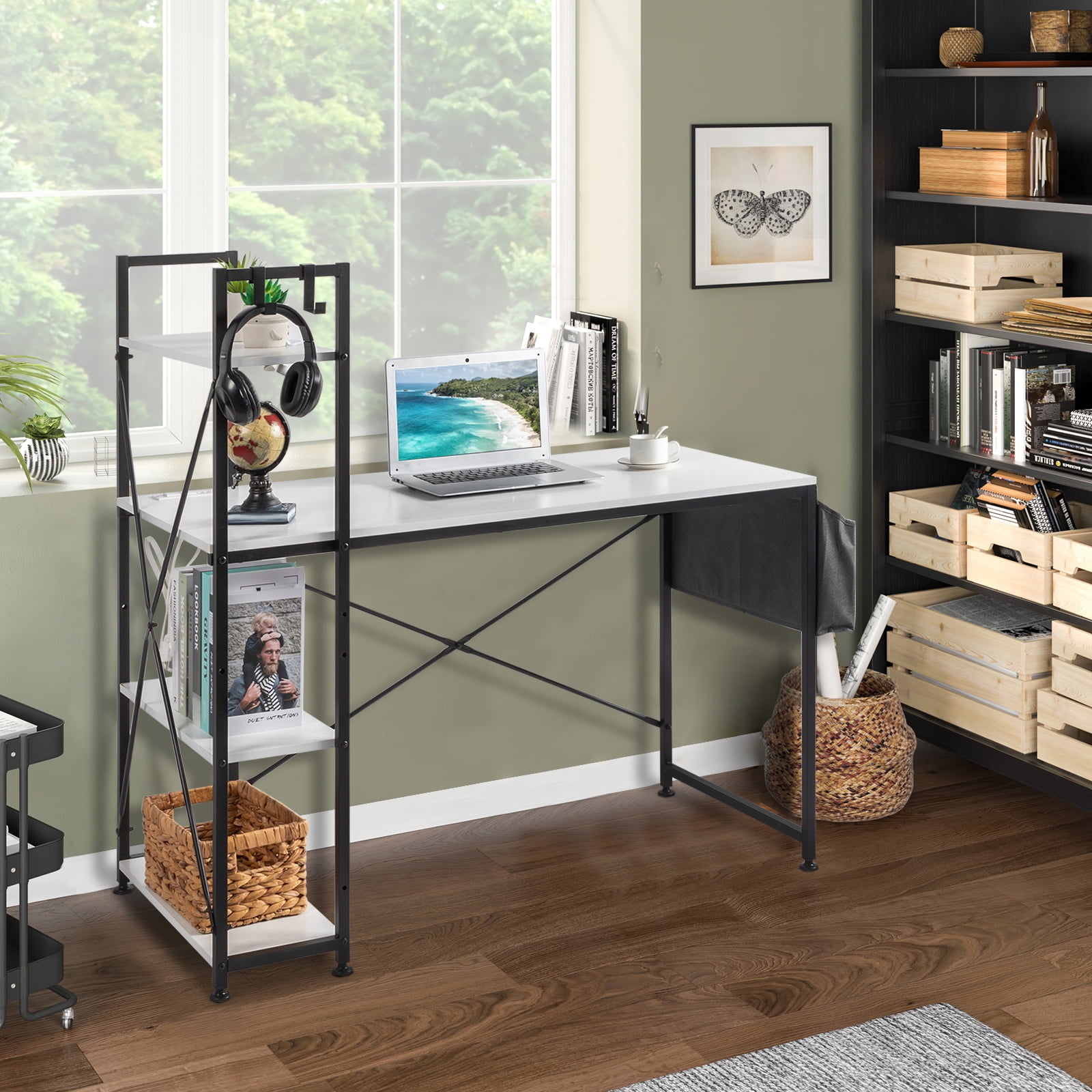 iTopRoad 47 inch Computer Desk with USB Charging Station Gaming Desk ...