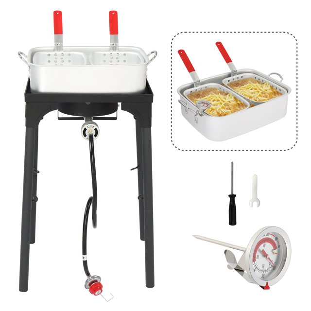 iTopRoad Outside Fish Fryer Kit with Heavy Gauge Aluminum Pots & Basket ...