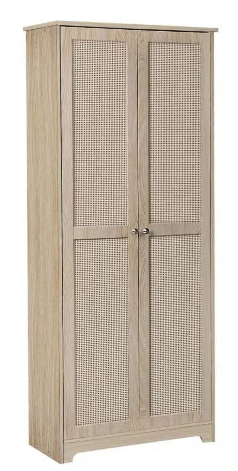 iTopRoad Wardrobe Armoire with Shelves, 2 Doors,Freestanding Closet ...