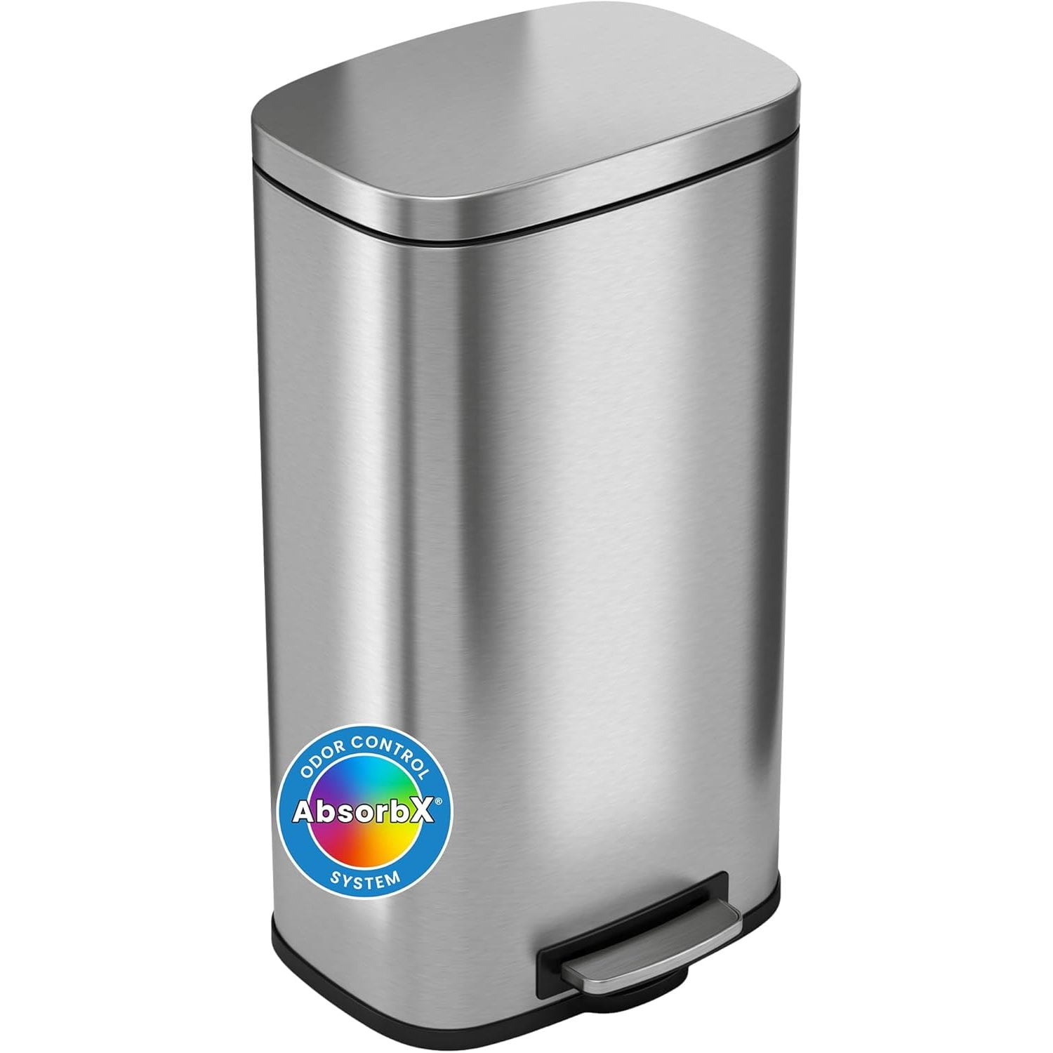 iTouchless SoftStep 8 Gallon Step Pedal Trash Can with AbsorbX ...