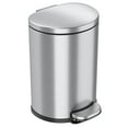 iTouchless SoftStep Semi-Round Stainless Steel Step Trash Can with ...