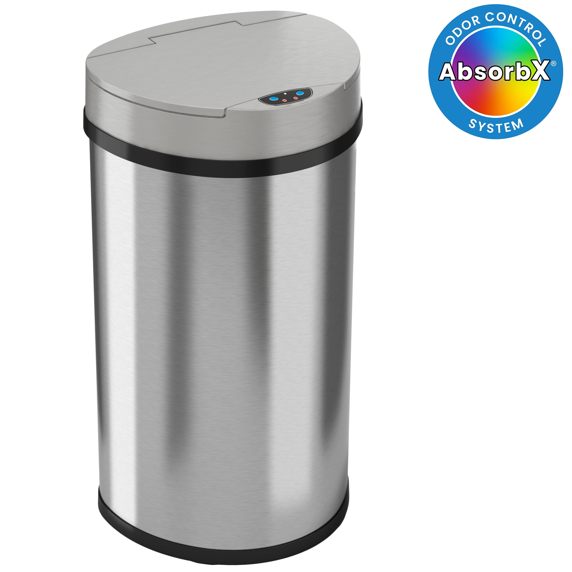 iTouchless Stainless Steel Sensor Trash Can with AbsorbX Odor Control ...