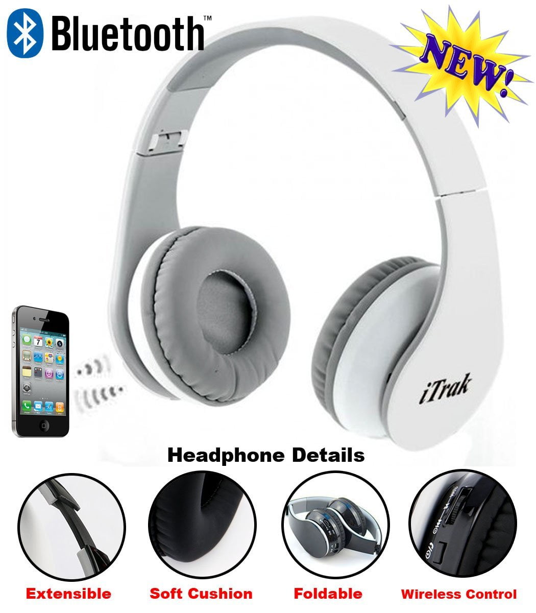 iTrak Wireless Bluetooth Headphone; Over Ear; Foldable; Noise Canceling ...