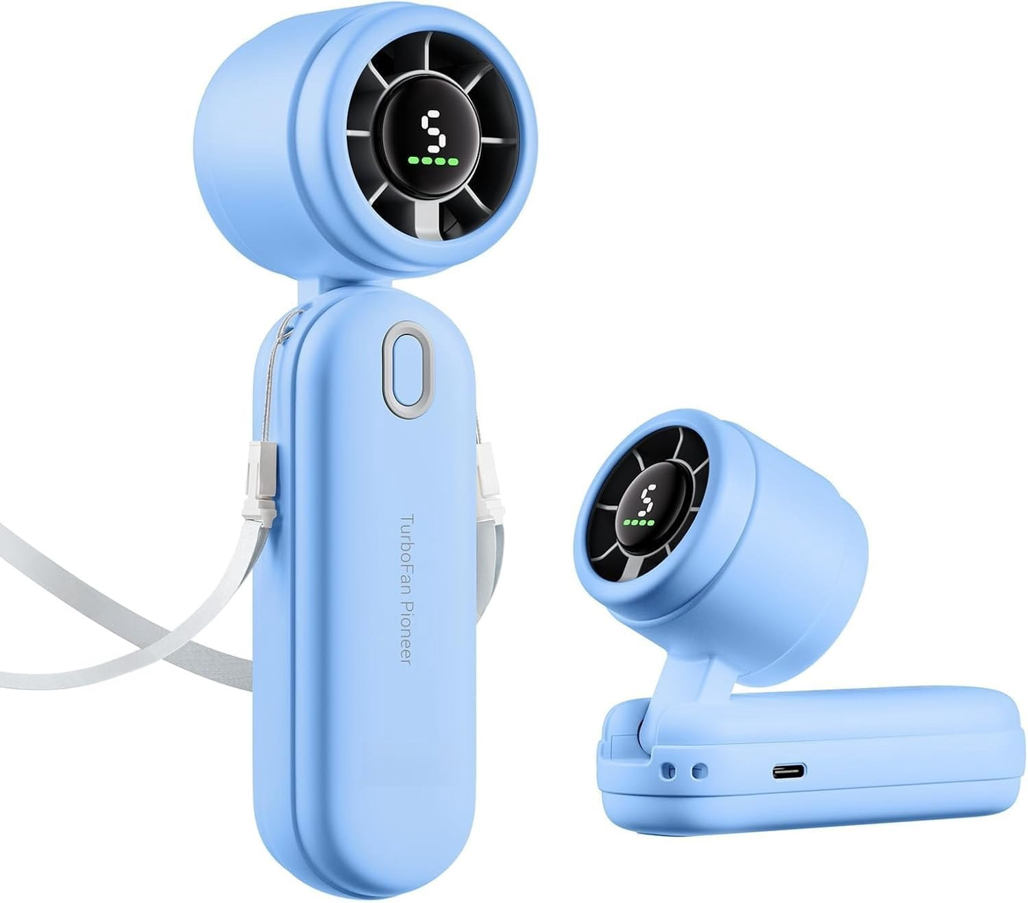 iTurbo Handheld Turbo Fan, Mini Foldable Portable Hand Fans, , 5 Gear ...