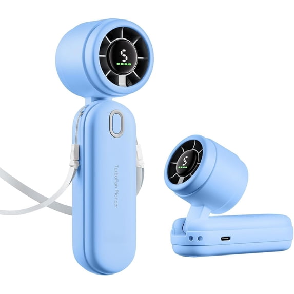 iTurbo Handheld Turbo Fan, Mini Foldable Portable Hand Fans, , 5 Gear ...