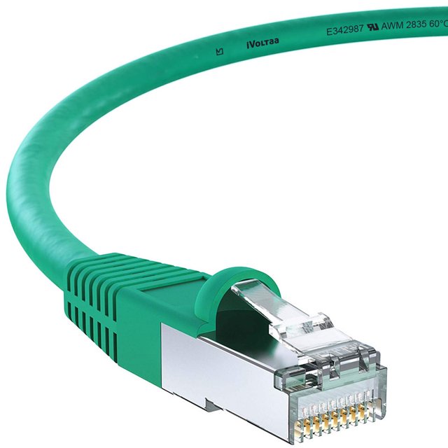 iVoltaa Cat6A Cable Dual Shielded (SF/UTP) 10 gbps High Speed Ethernet ...
