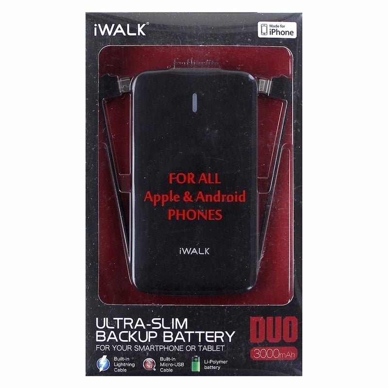 iWalk Ultra-Slim 3000mAh Portable Charging Bank w/ Micro-USB & Cable ...