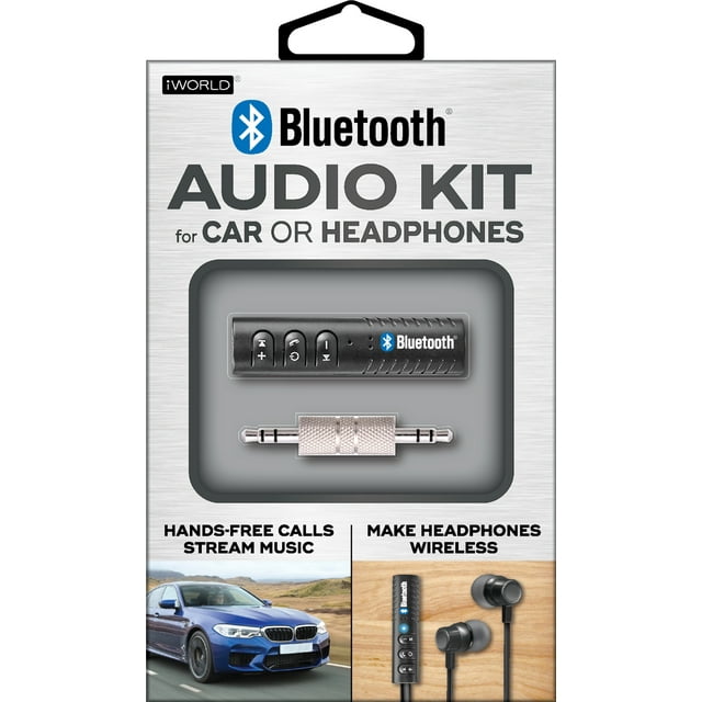 iWorld Bluetooth Wireless Audio Car Kit - black 3.5mm AUX to Bluetooth ...