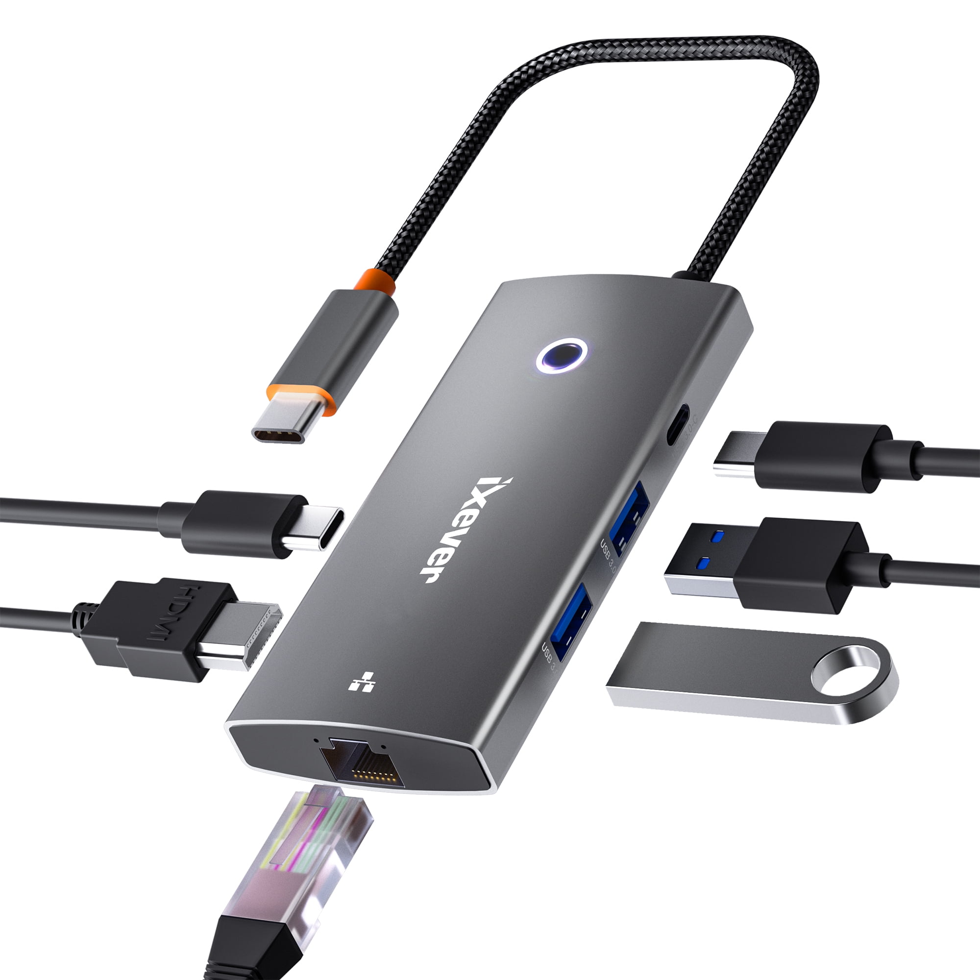 iXever USB Type C HUB Combo Docking Station: HDMI 4K@60Hz, Gigabit ...