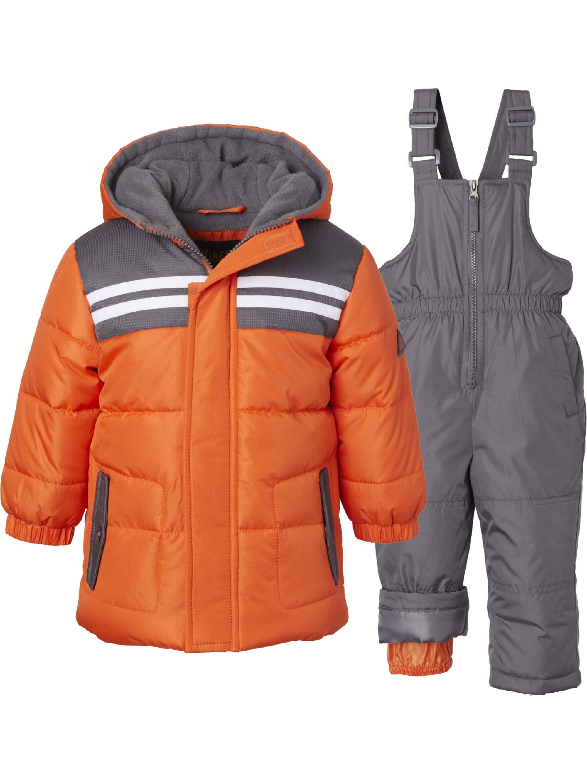 iXtreme Baby Toddler Boy Double Stripe Winter Jacket Coat & Snow Bib Snow Pants, 2pc Snowsuit ...