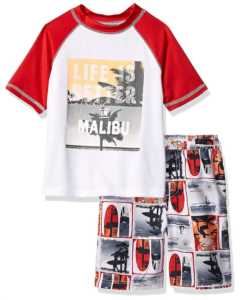 iXtreme Boys 2T-4T Palm Rash Guard Swim Set (Red 2T) - Walmart.com